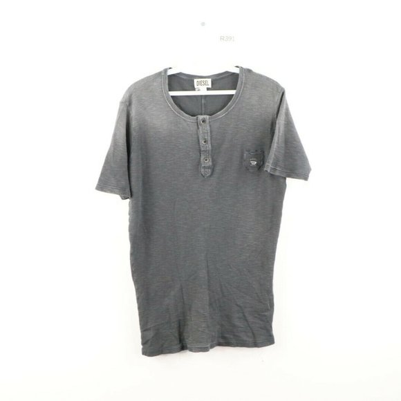 Diesel | Shirts | Diesel Spell Out Faded Thermal Knit Henley Shirt ...